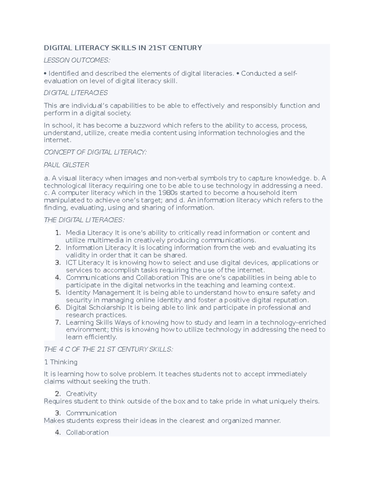 Digital- Literacy - Haoajsb - DIGITAL LITERACY SKILLS IN 21ST CENTURY ...