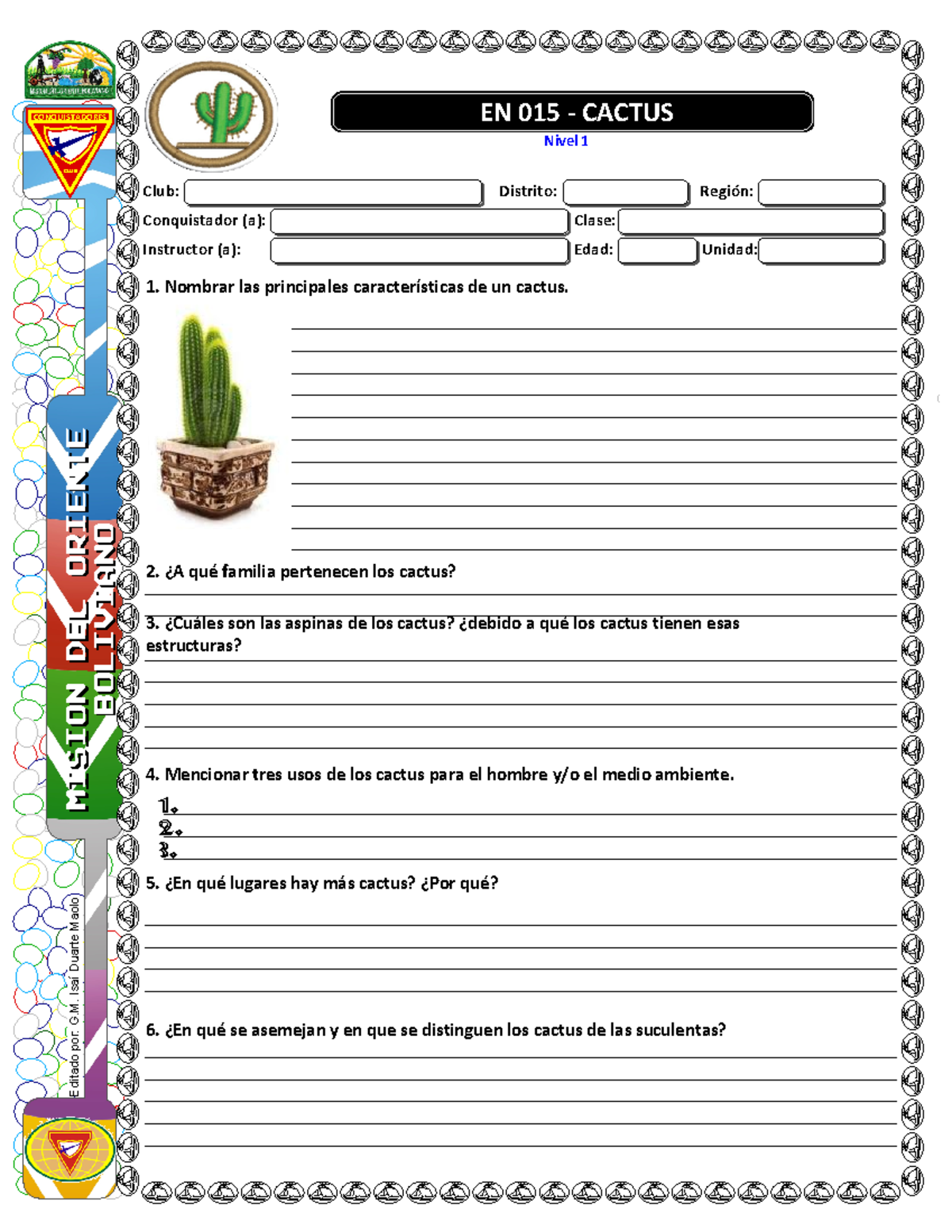 EN 015 Cactus - ñasdas - 5. ¿En qué lugares hay más cactus? ¿Por qué? 4 ...