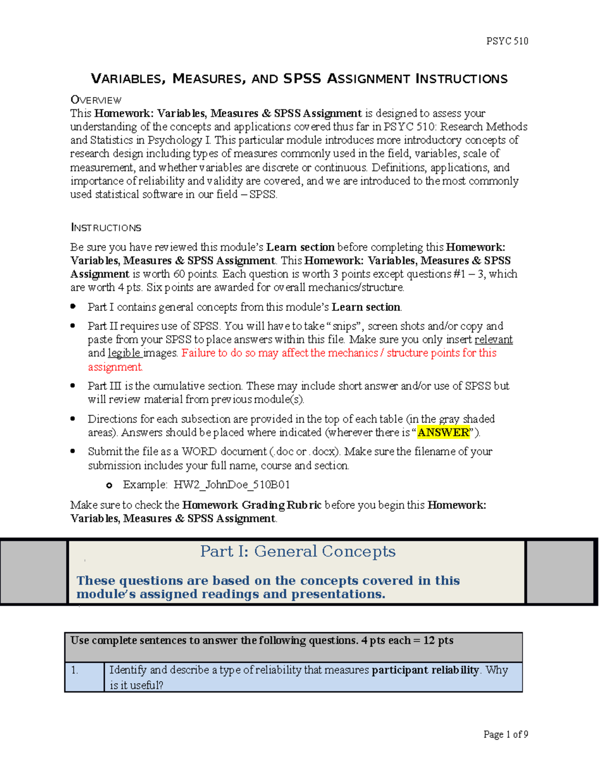 HWK2 Jasmine Ortiz 510D06 - VARIABLES, MEASURES, AND SPSS ASSIGNMENT ...