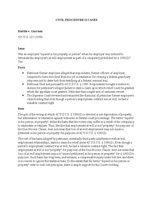 Civil Procedure II Outline - Civil Procedure II Outline Three Stages of ...
