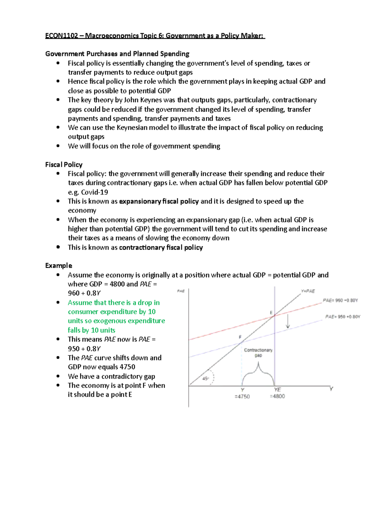 ECON1102 topic 6 - lecture notes from semester 2 2021 - ECON1102 ...