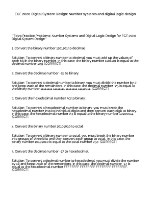 ECE2020 problem set 10 - ECE 2020: Fundamentals of Digital System ...