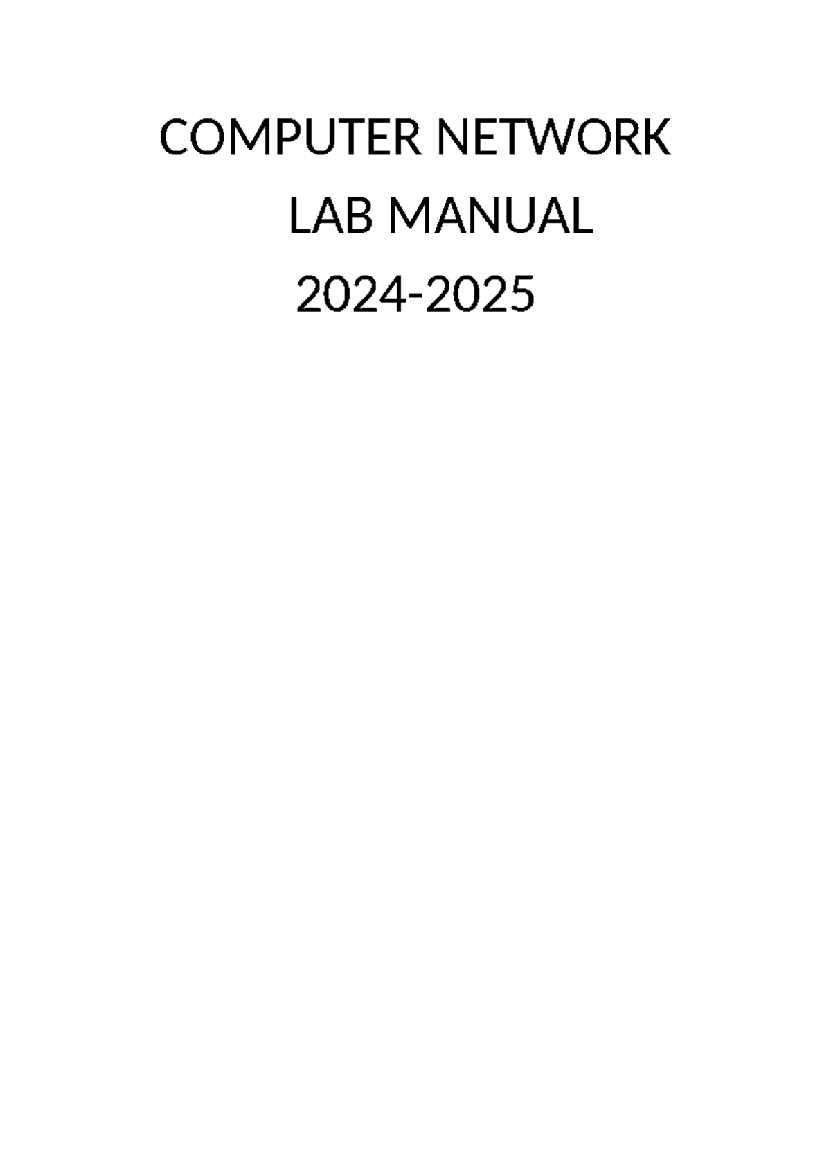 Cnlabmanualfinal - Computer network lab manual - COMPUTER NETWORK LAB ...