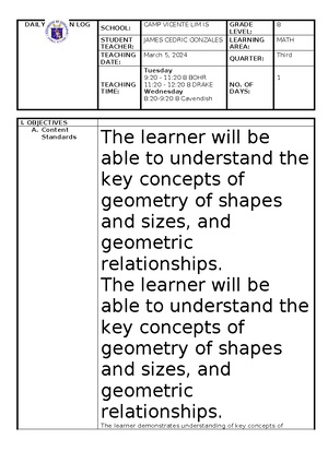 Math 9 Q4 - Dlp - DETAILED LESSON PLANS IN MATHEMATICS 9 (Fourth ...