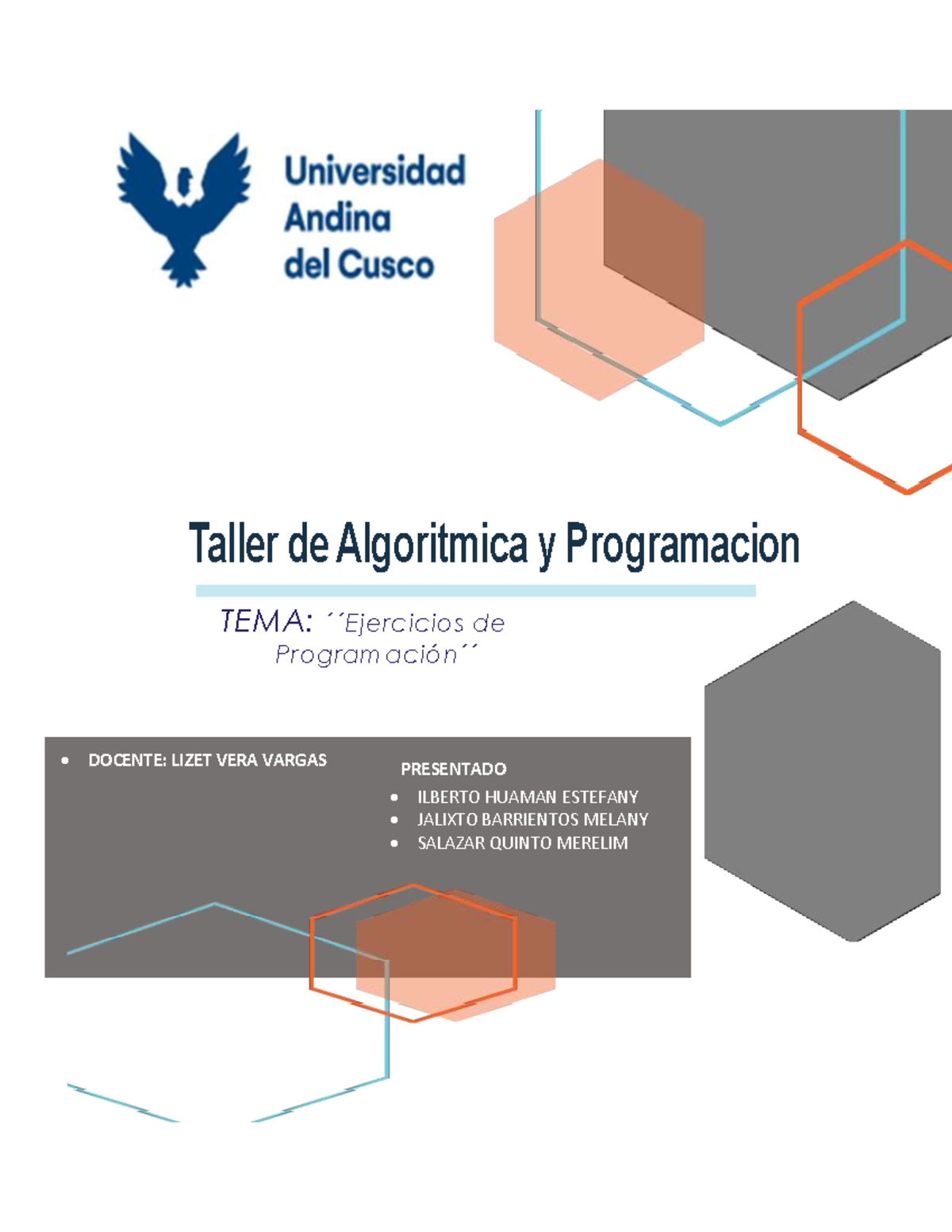 Informe Algoritmica de la guia 5 - Taller de Algoritmica y Programacion ...
