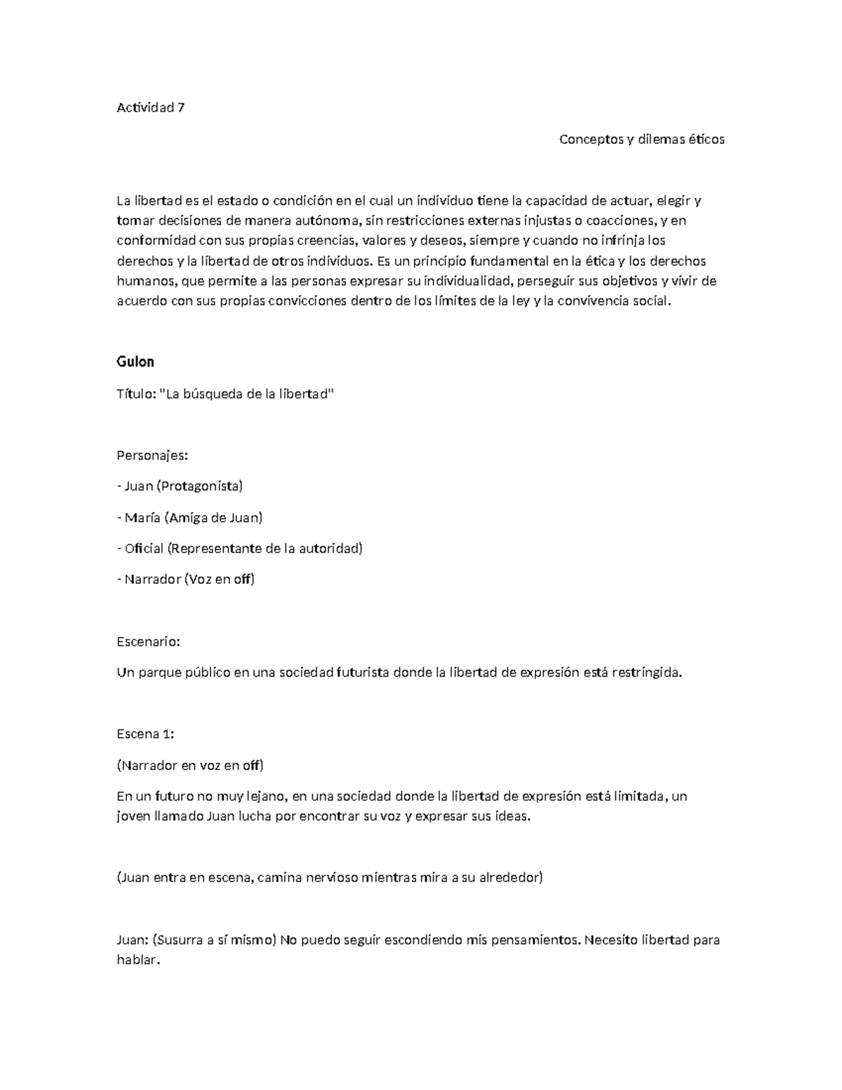 Actividad 7 - bdyuegwufhd - Actividad 7 Conceptos y dilemas éticos La ...