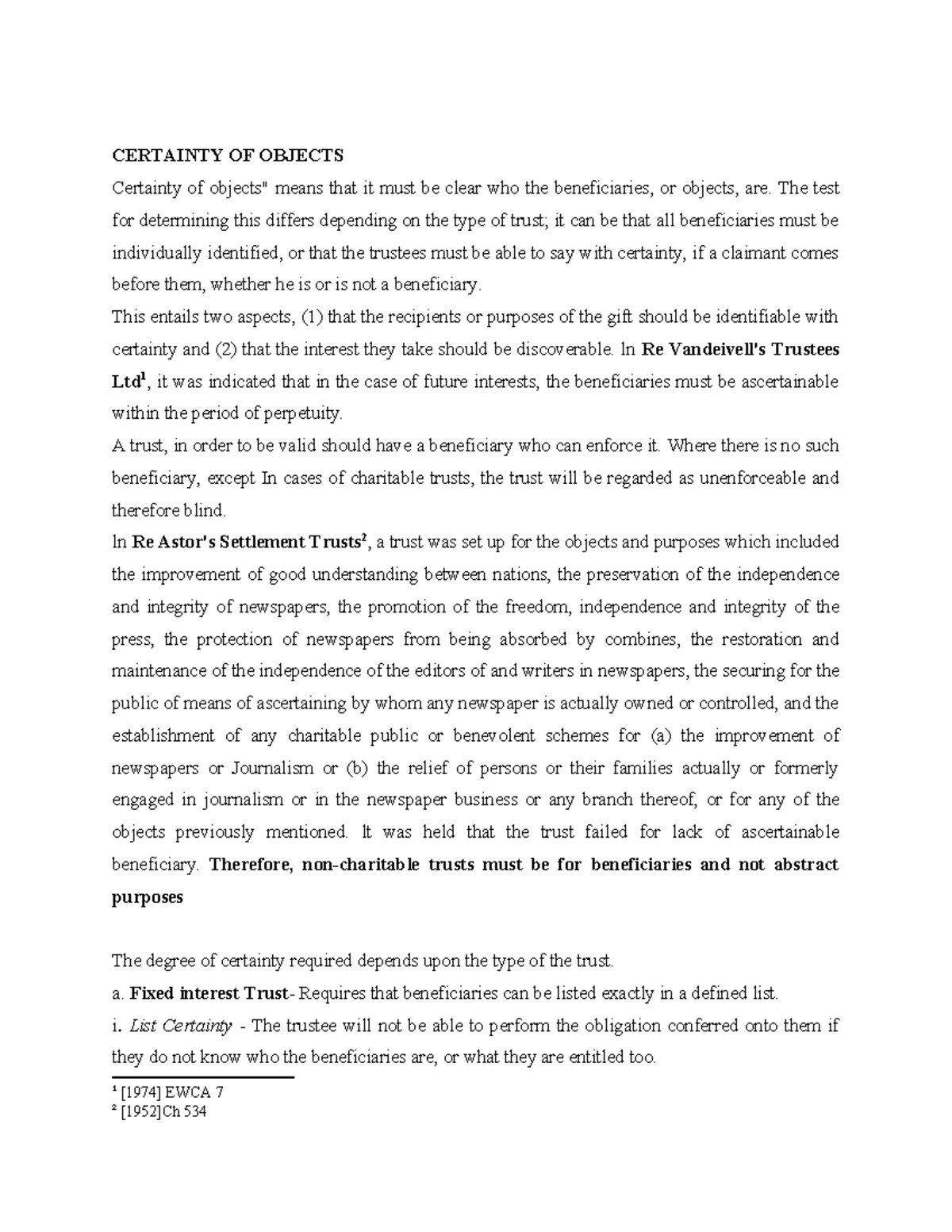 Certainty OF Objects - CERTAINTY OF OBJECTS Certainty of objects" means that it must be clear ...