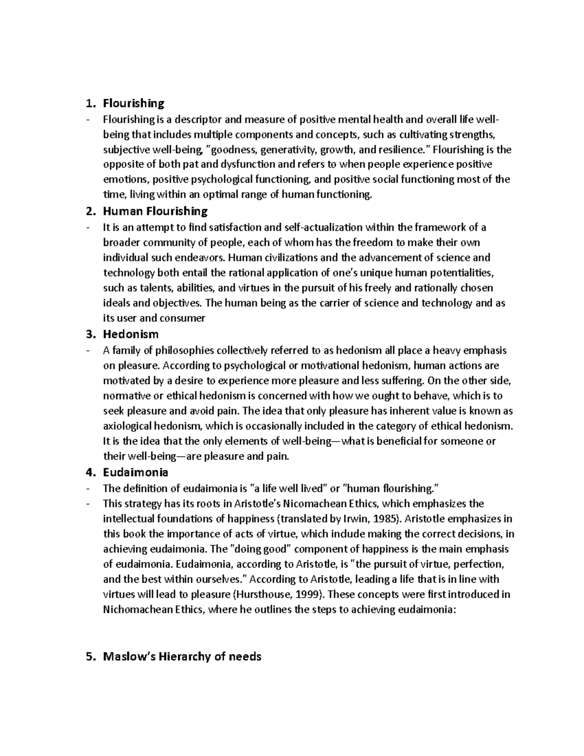 The billionaire reflection - 1. Flourishing Flourishing is a descriptor ...