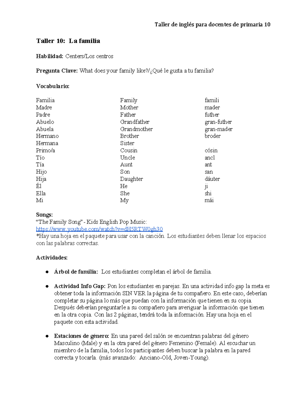 Taller 10 teachers guide - Taller de inglés para docentes de primaria ...