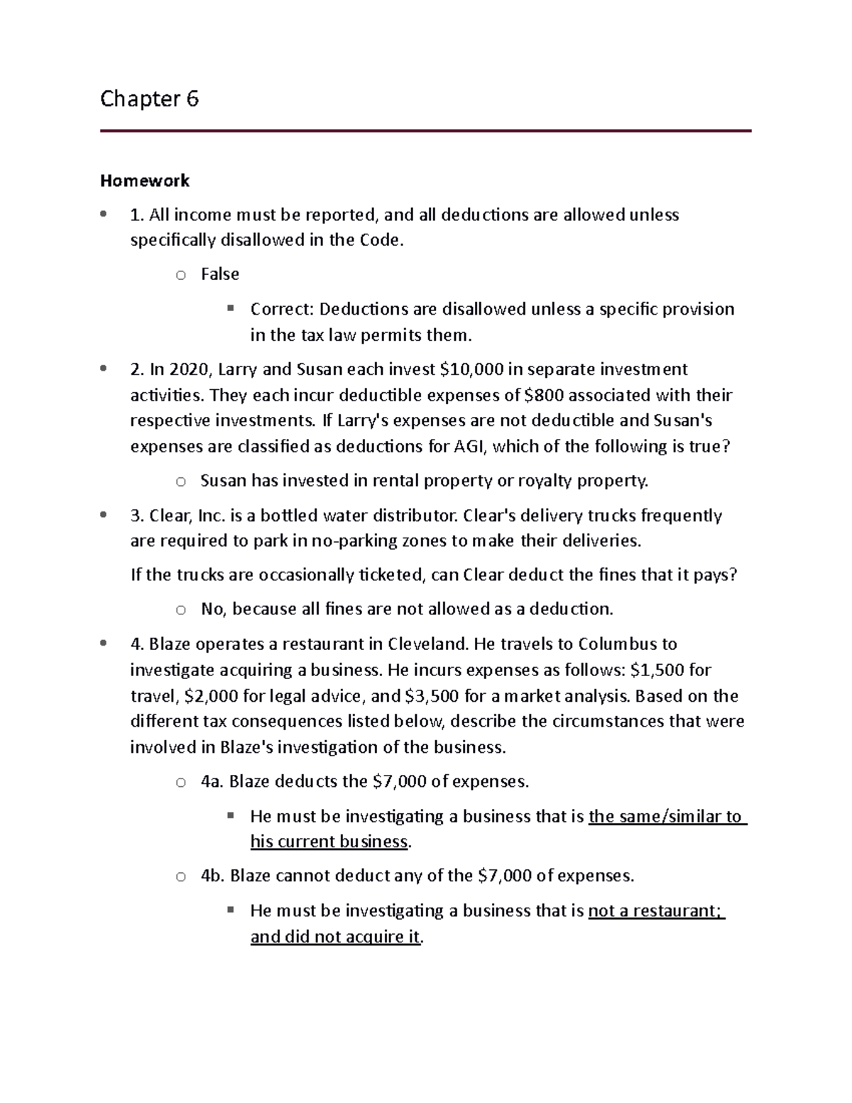 South-Western Federal Taxation 2021 Chapter 6 Homework - Chapter 6 ...