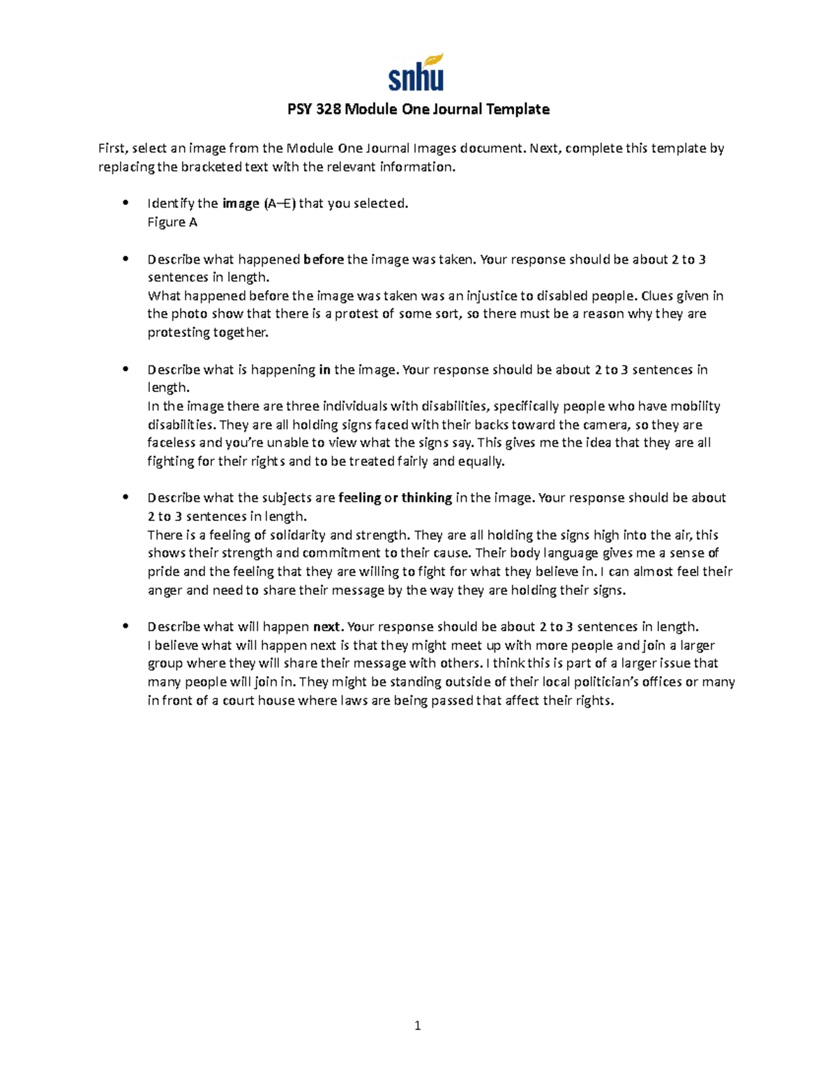 PSY 328 Module One Journal Template - PSY 328 Module One Journal ...