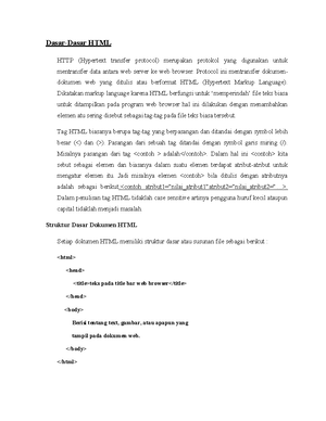 Modul Pemrograman Web Dasar - Mengenal HTML - Mengenal HTML A. Tujuan ...