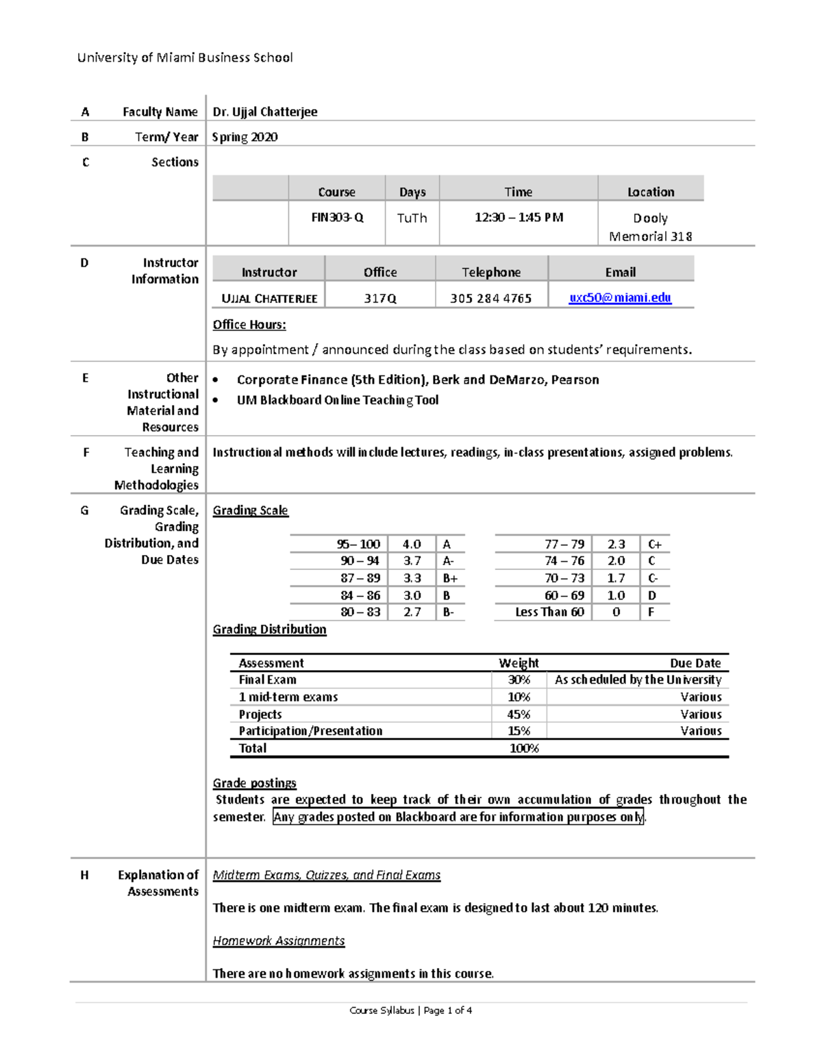 Syllabus FIN303 - Warning: TT: undefined function: 32 Warning: TT: undefined function: 32 A ...