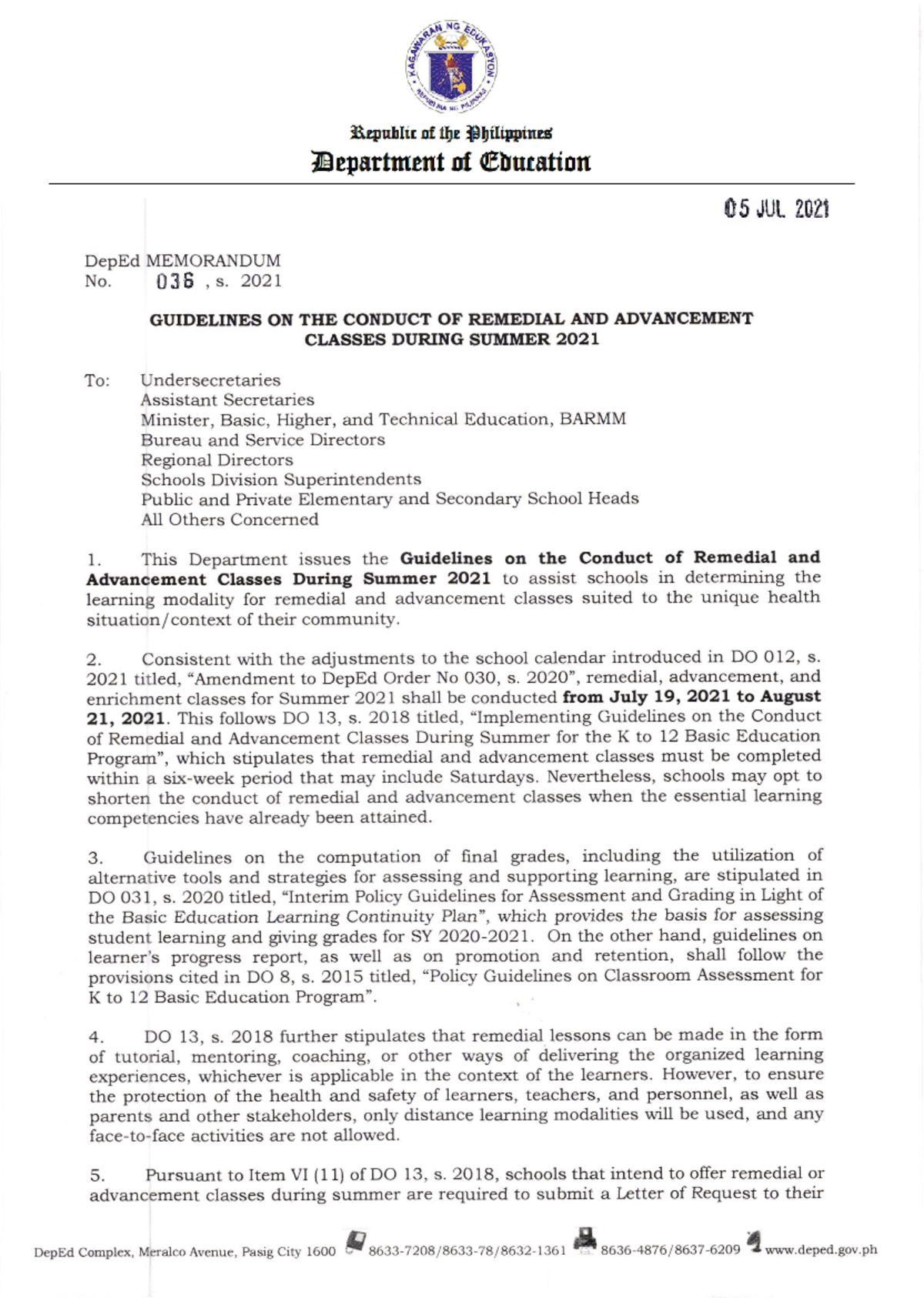 Memo on remediation - Education - Studocu