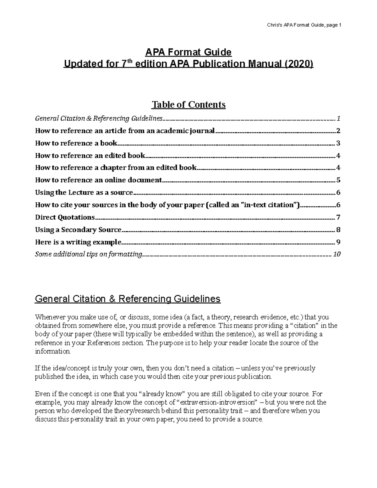 APA Format Guide 2020 - updated for 7th Edition (Jan 2021) - APA Format ...