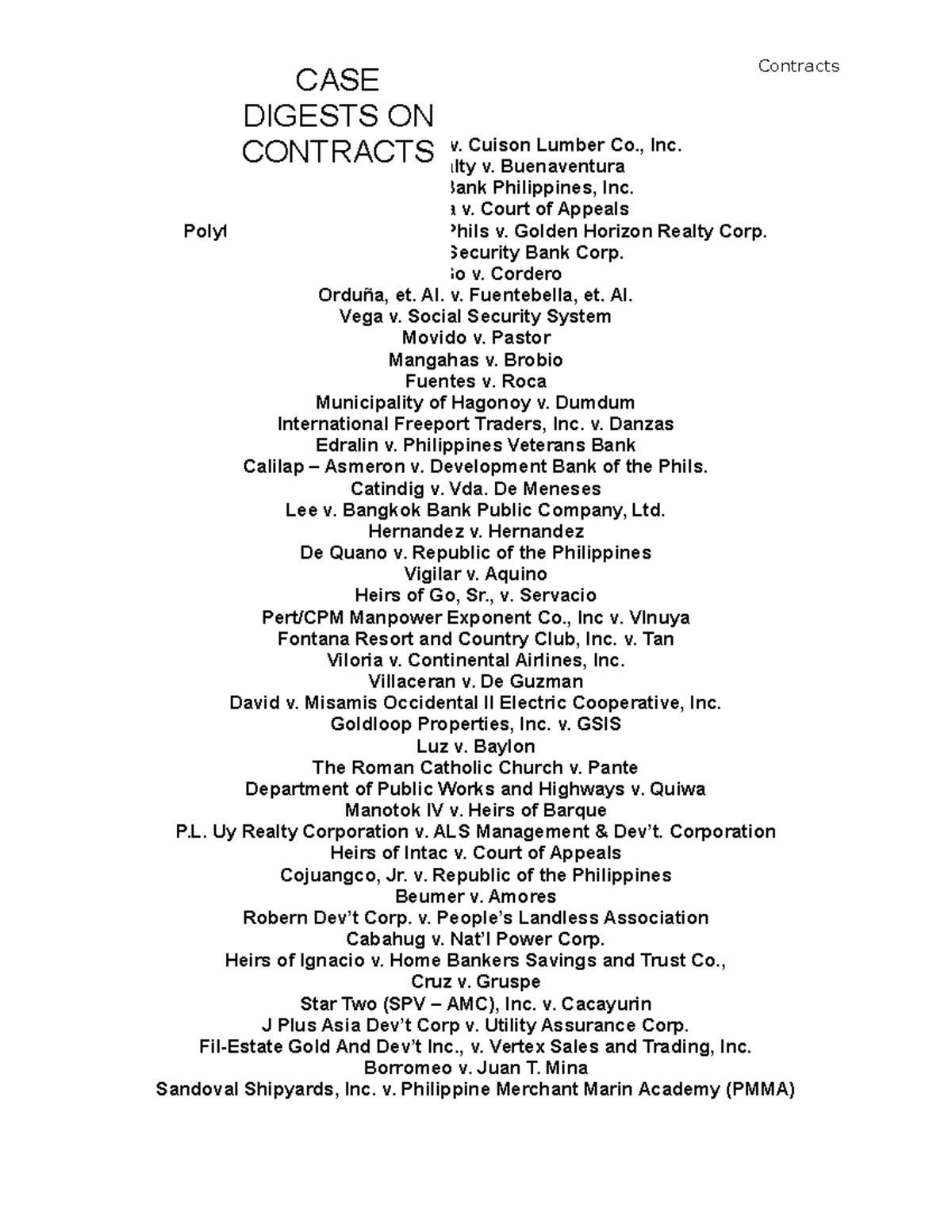 Case Digest Compilation - Business Law - Studocu