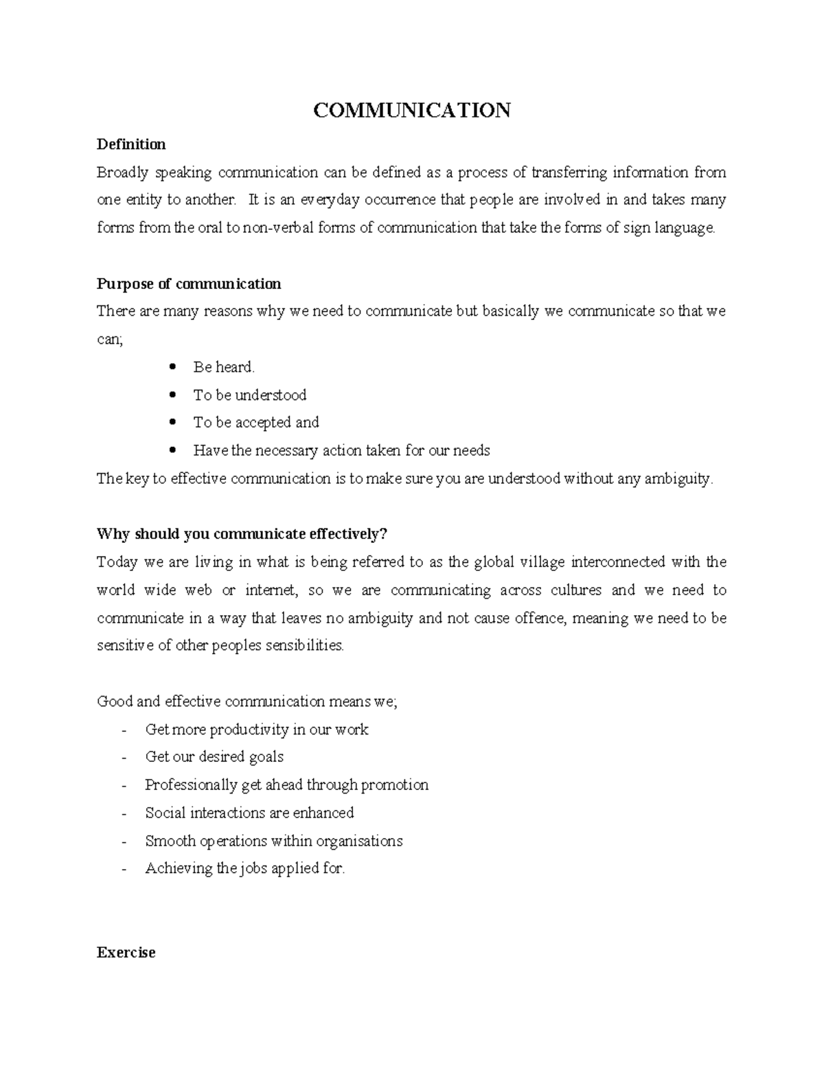 Communication Skills - COMMUNICATION Definition Broadly speaking ...