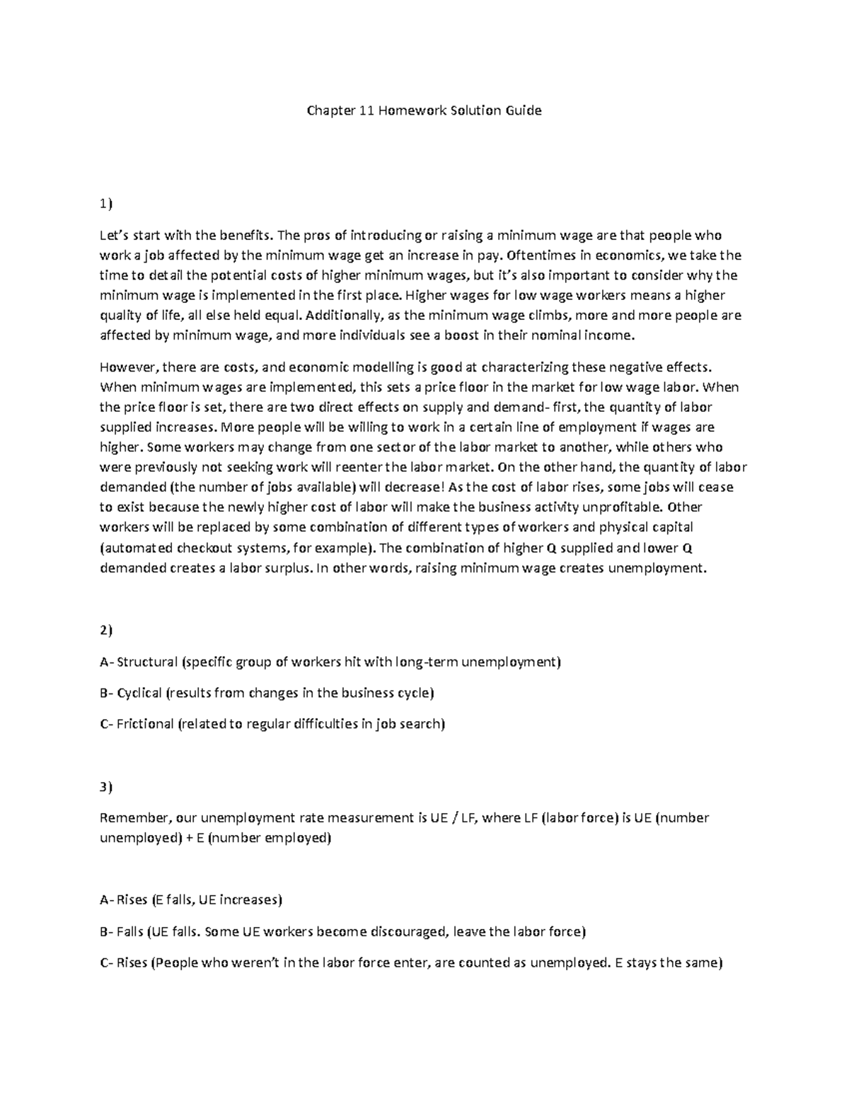 Chapter 11 Homework Solutions - Chapter 11 Homework Solution Guide 1) Let’s start with the ...