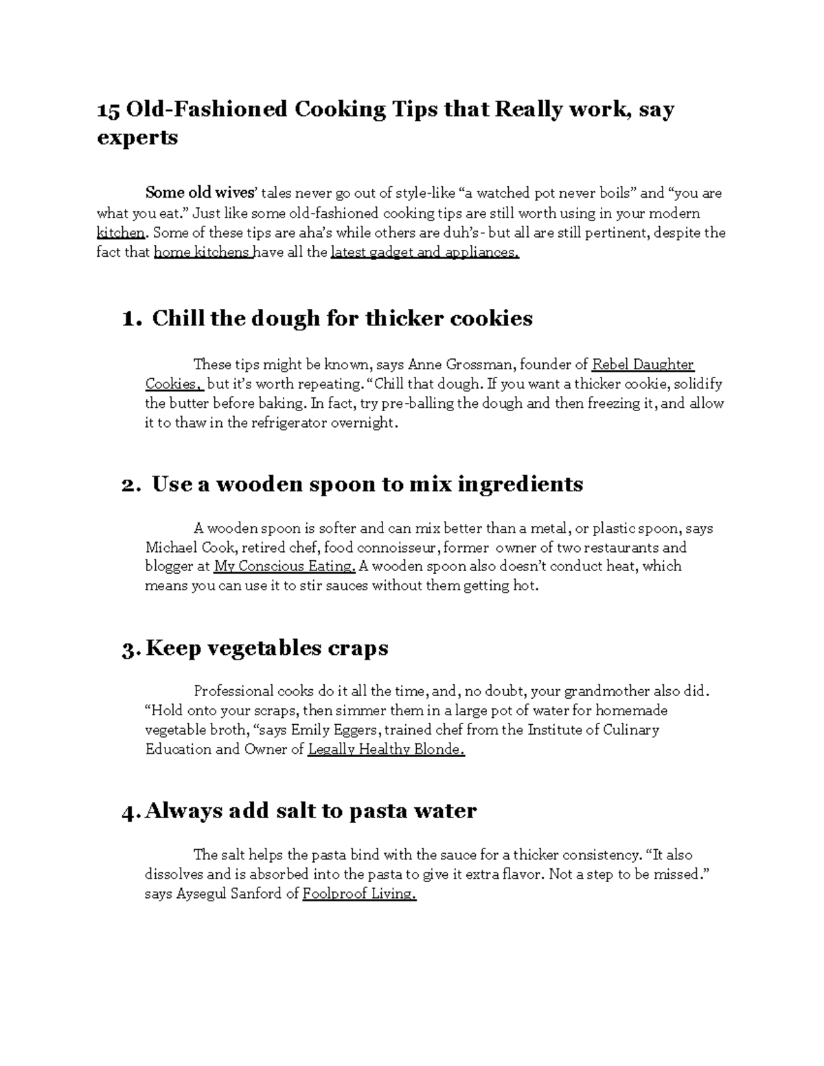 Cooking tips - tips how to cook nicely and tasty. - 15 Old-Fashioned ...