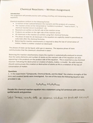 Example SA-2 - .... - Name CHEM 1225L – 0 Experiment 5 SA Question ...