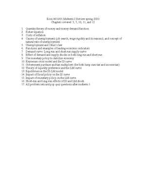 Macro economics Intro lecture - Macro Econ - GDP- it is the total market value of all final ...