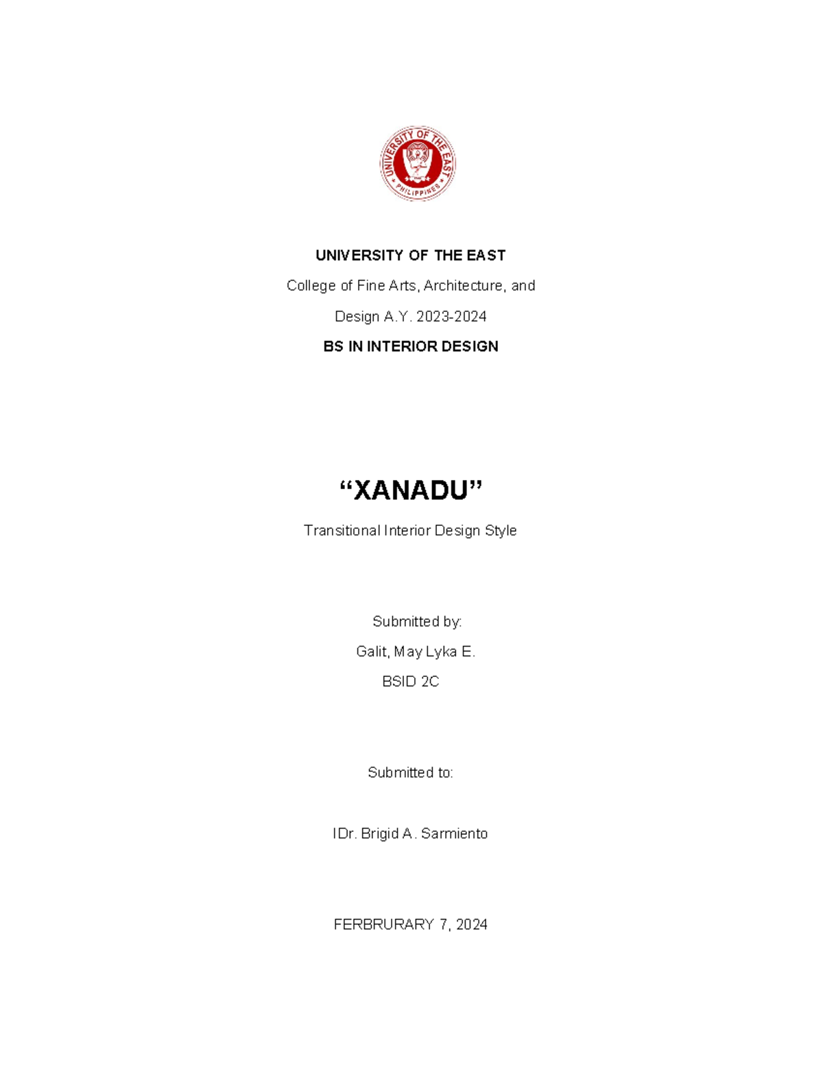 Design Style - NON - UNIVERSITY OF THE EAST College of Fine Arts ...