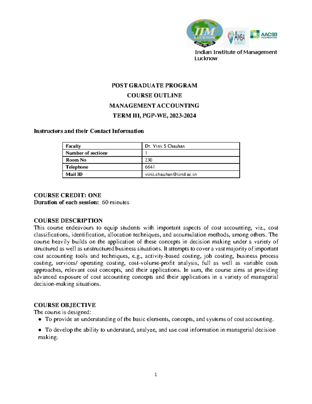 Pgpwe Term III Manac Outline 2023-24 - Indian Institute of Management ...