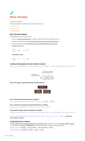 Titration Analytical Exercises 2018 - CONCENTRATION UNITS and DIRECT ...