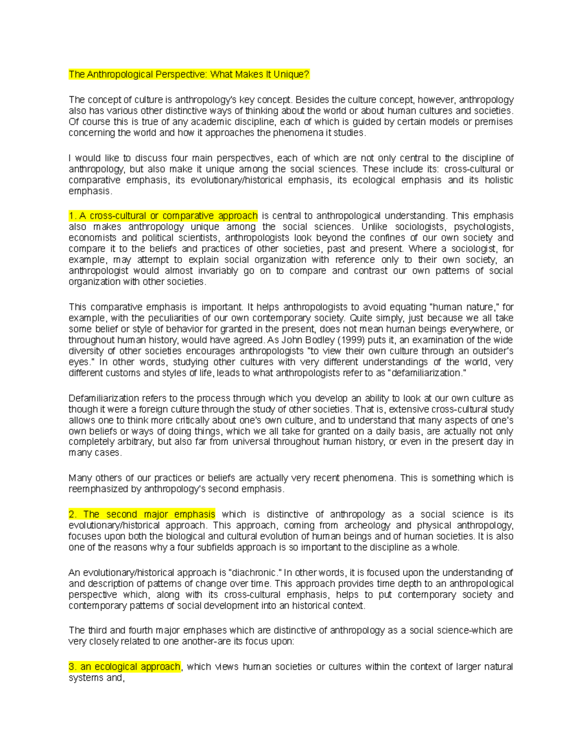 The-Anthropological-Perspective - The Anthropological Perspective: What ...