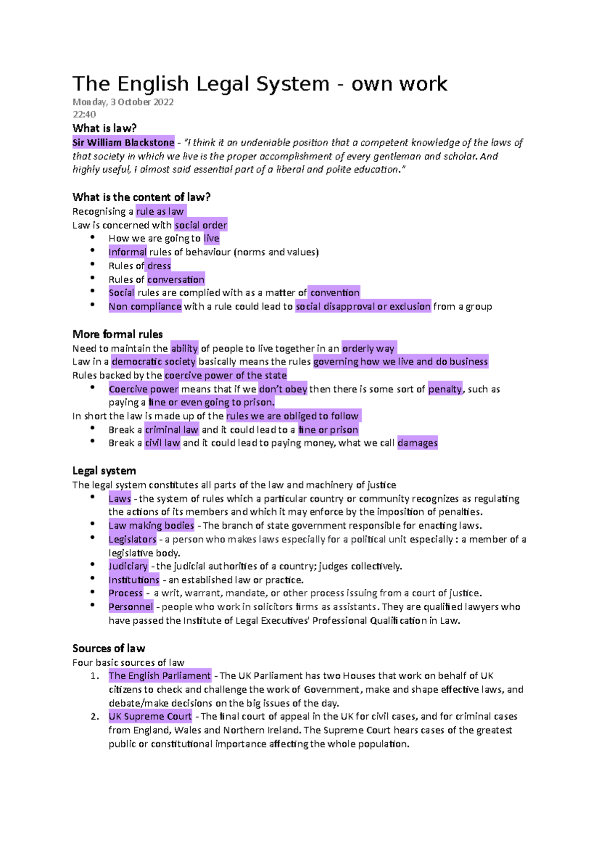 The English Legal System - And highly useful, I almost said essential ...