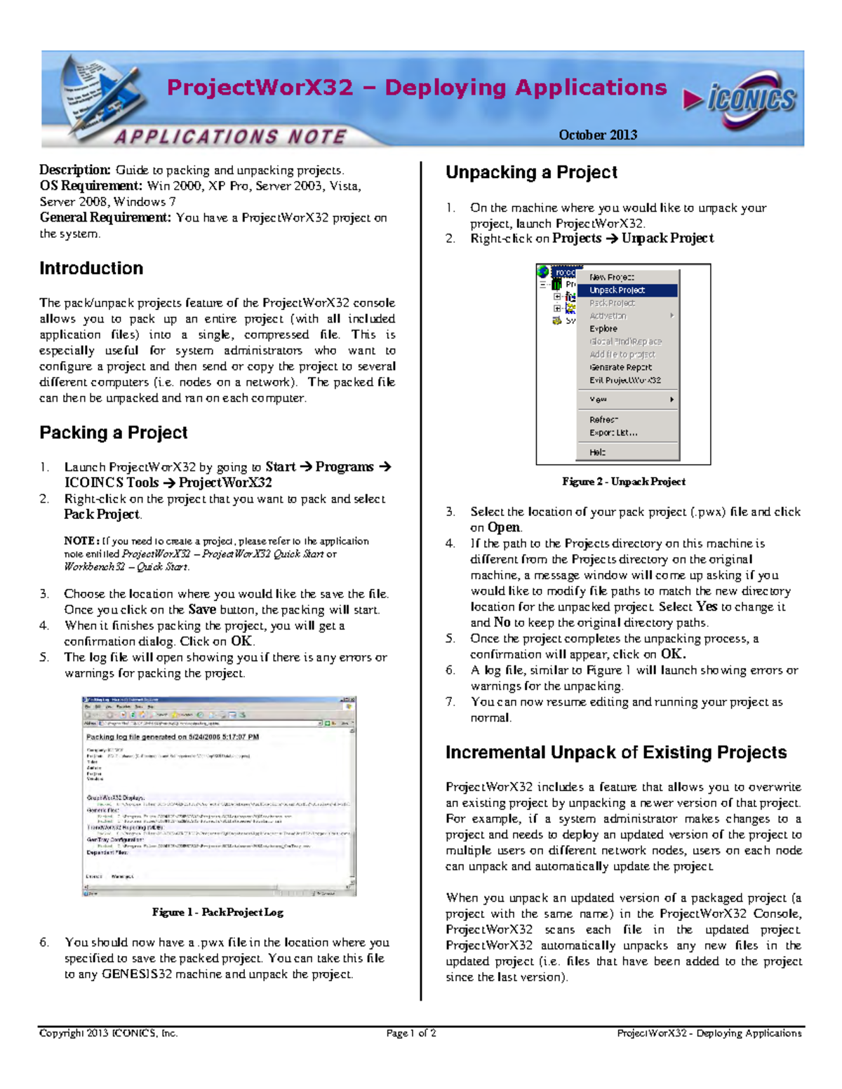 Project Wor X 32 - Deploying Applications - Copyright 2013 ICONICS, Inc ...