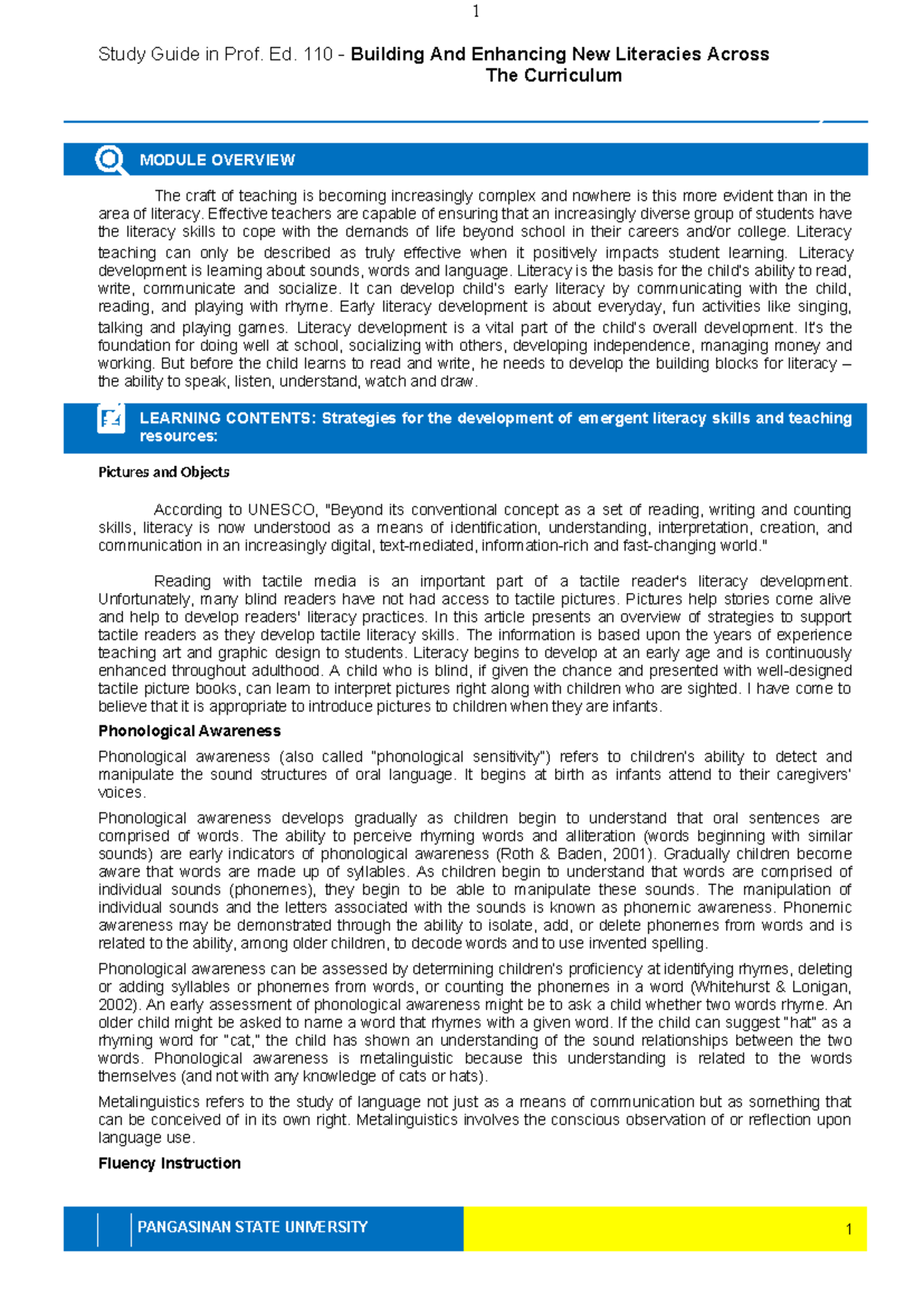 Prof Ed-110-Study-Guide -2 - PANGASINAN STATE UNIVERSITY Study Guide in ...