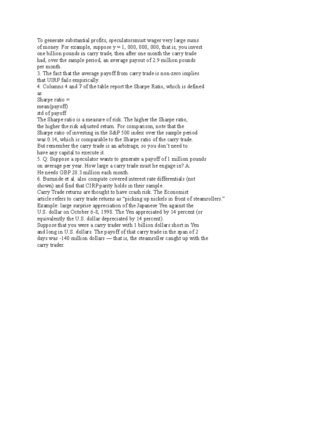 To generate substantial profits - For example, suppose y 1, that is ...