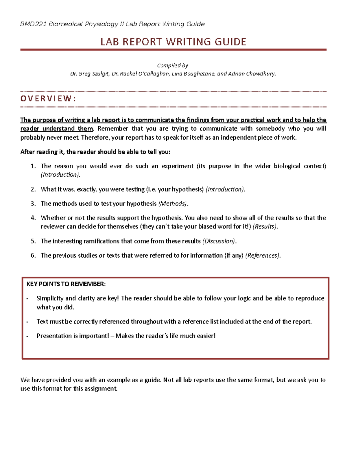 How to write scientific papers QMUL 2019 - LAB REPORT WRITING GUIDE ...