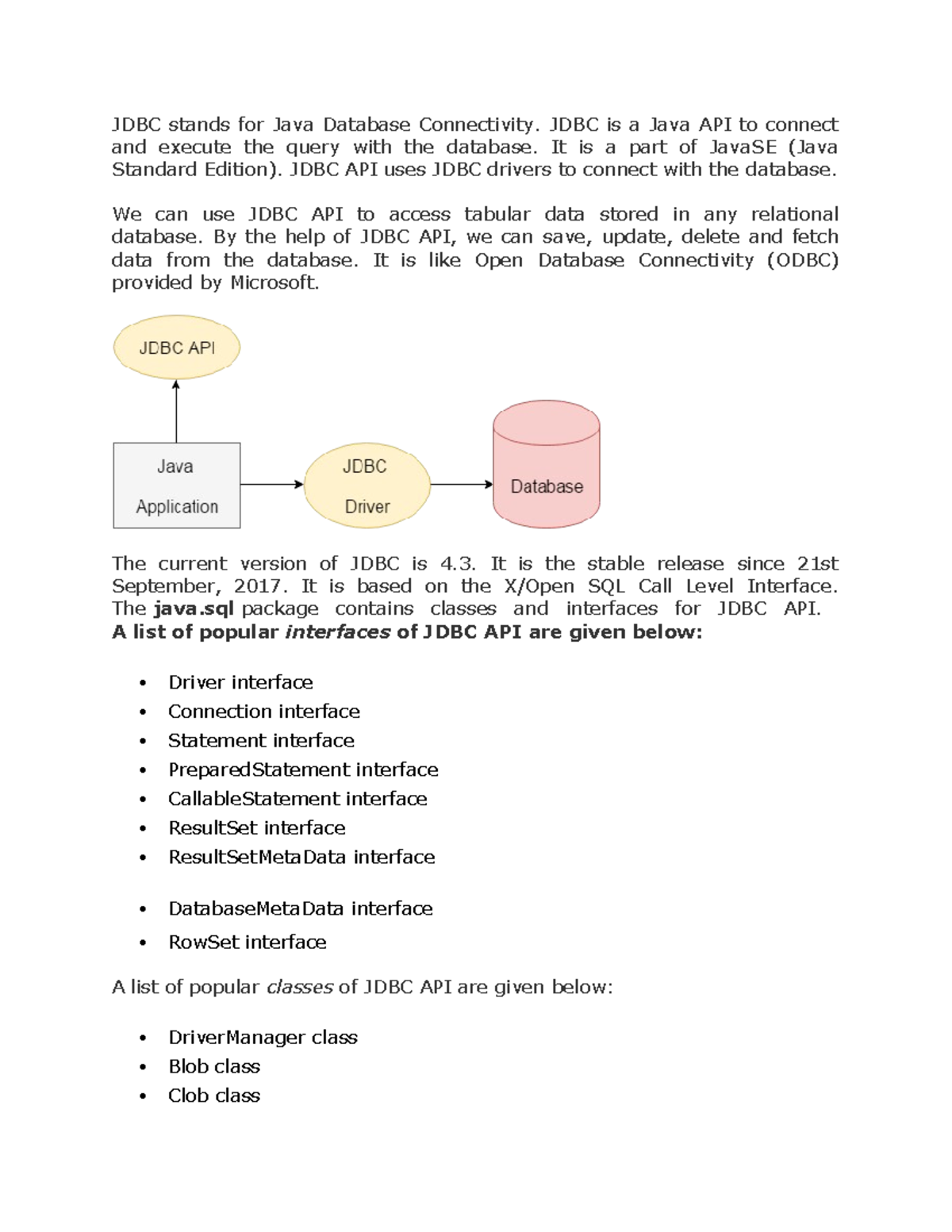 Jdbc Stands For Java Database Connectivity Jdbc Is A Java Api To Connect And Execute The Query