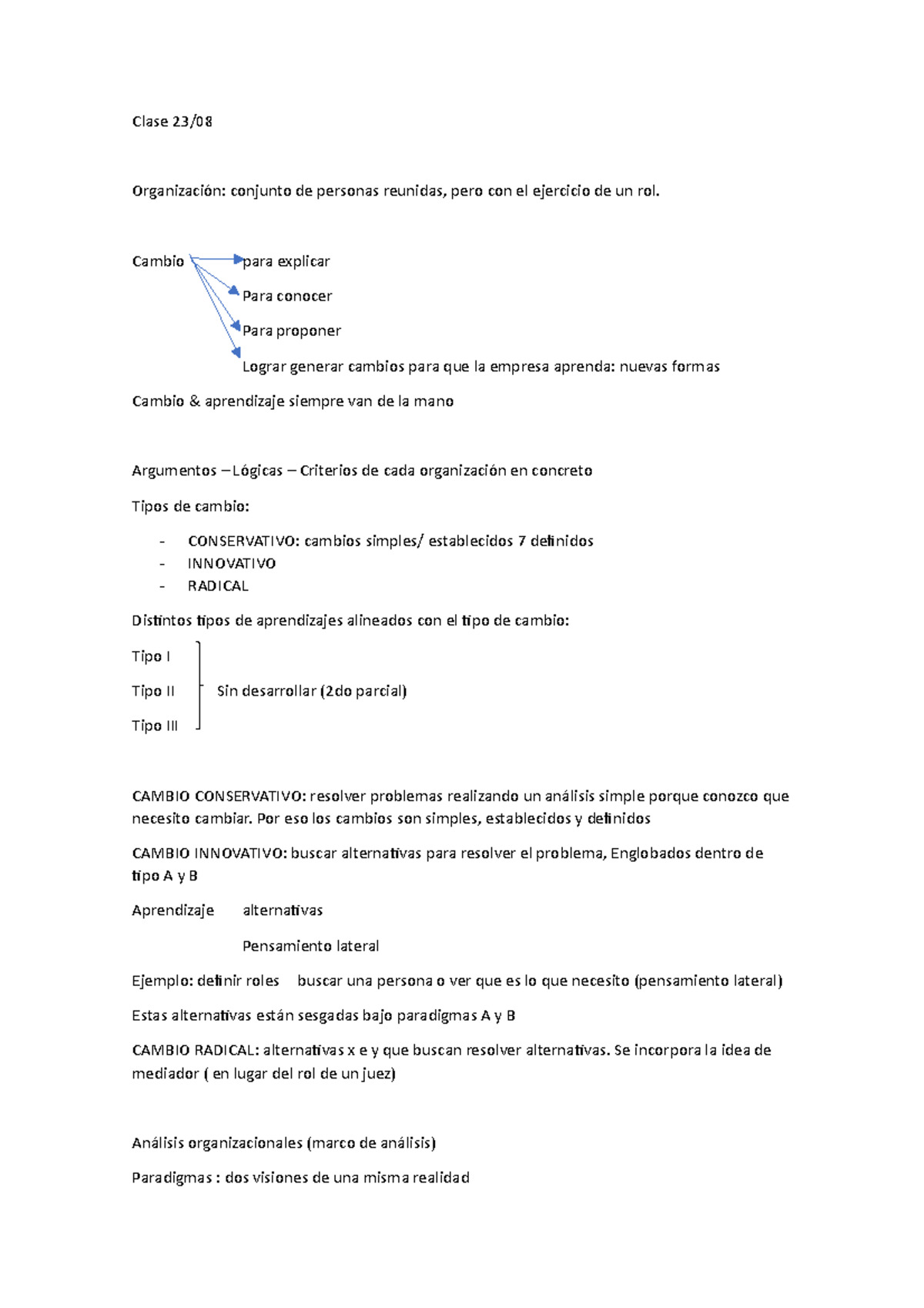 Clases 1er parcial DG- Catalino - Clase 23/ Organización: conjunto de ...