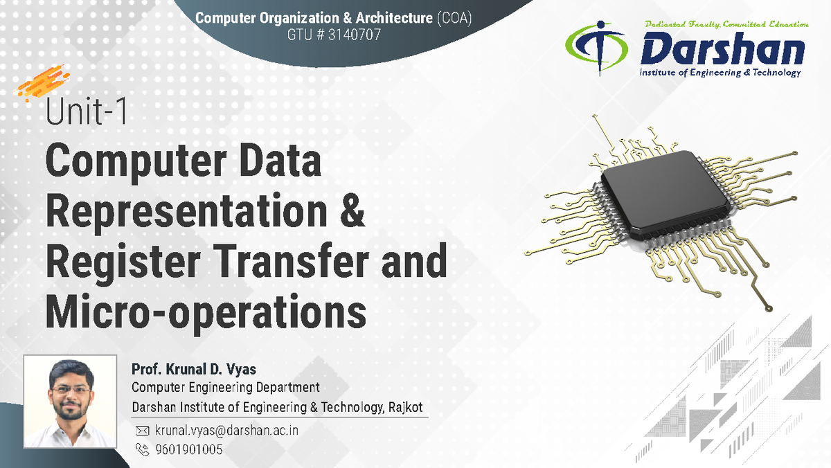 Unit-1 Register Transfer and Micro operations - Darshan Institute of ...