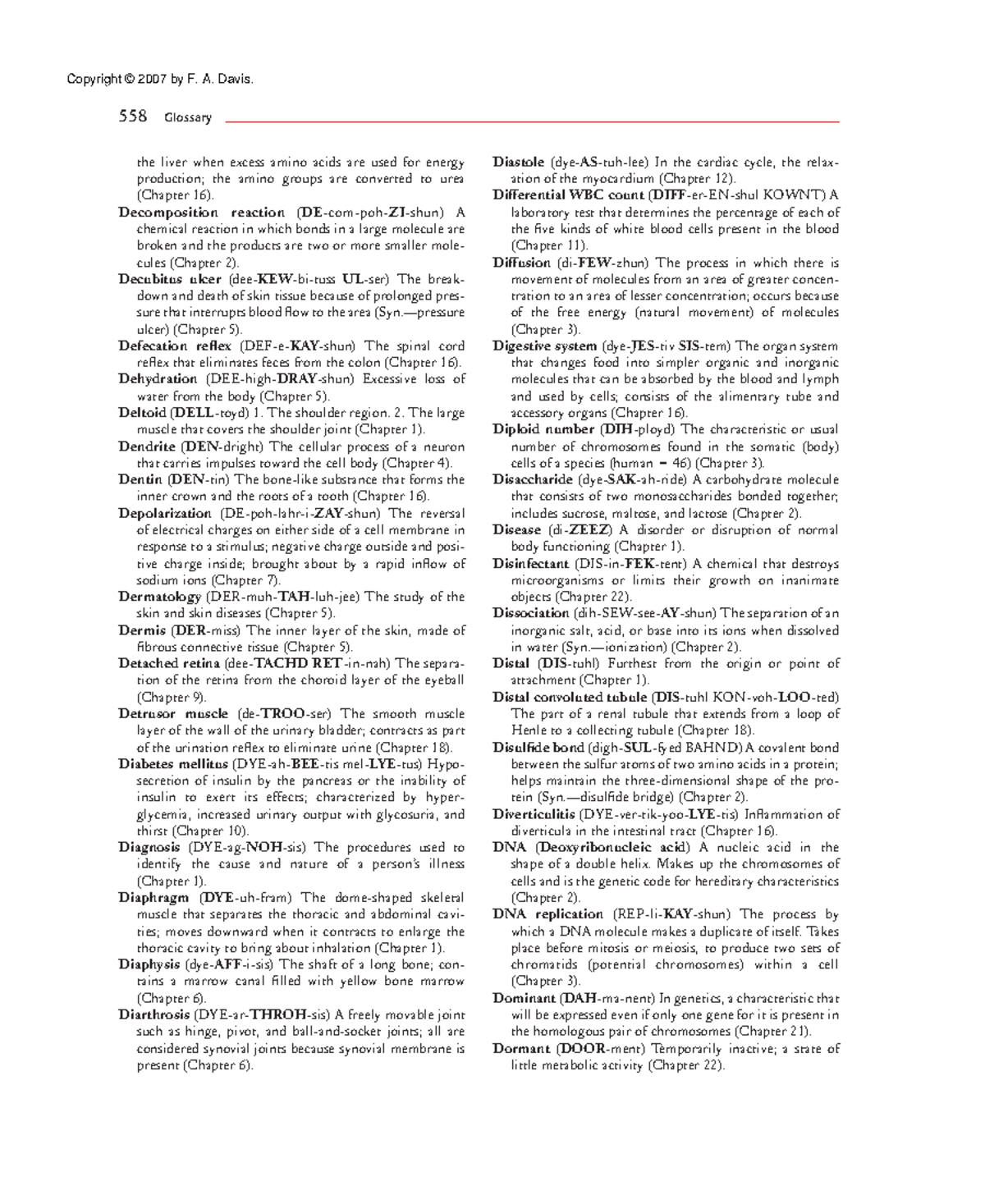 Anaphy 17 - Textbook by Valerie Scanlon and Tina Sanders - 558 Glossary ...