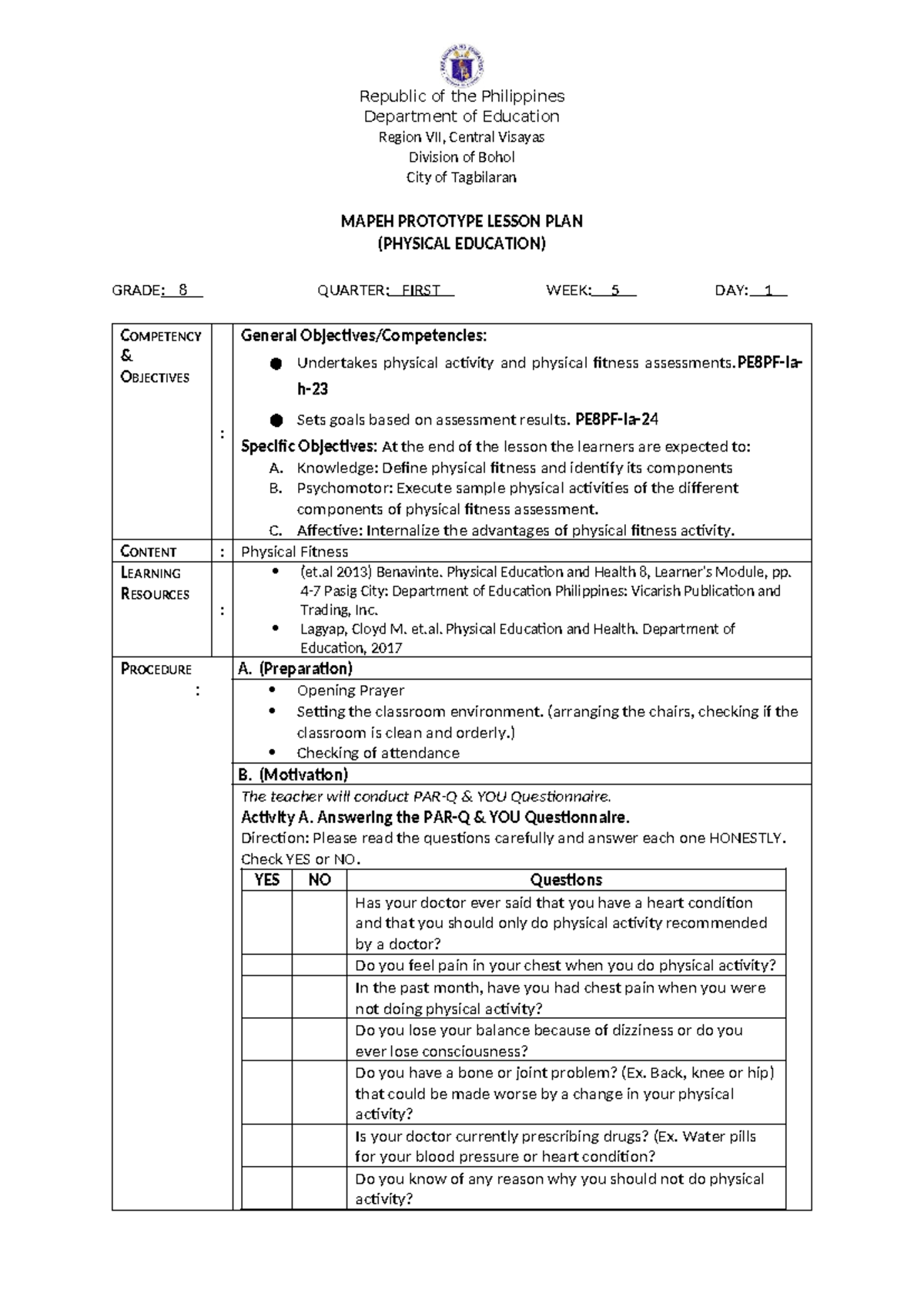 Grade 8 P - Module - Republic of the Philippines Department of ...