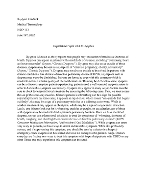 LU8- Paper - Josie Courtney Medical Terminology HSC113 23rd January ...