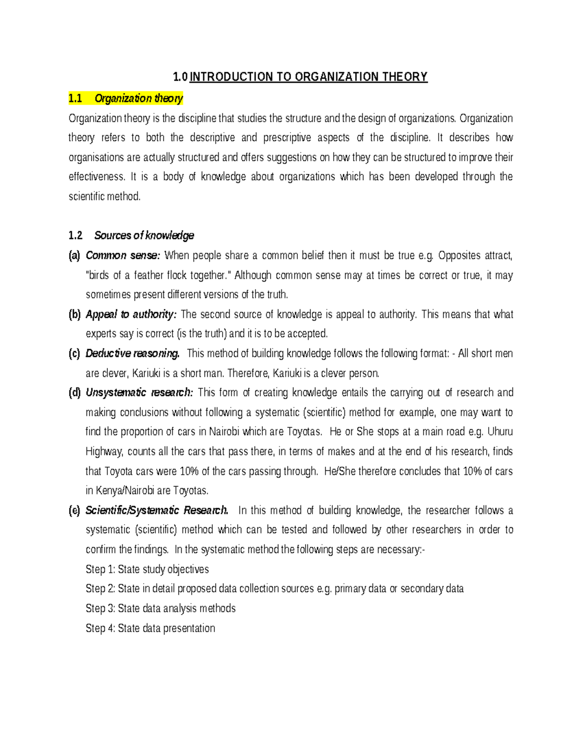 1706090649899 Introduction TO Organization Theory - 1 INTRODUCTION TO ...