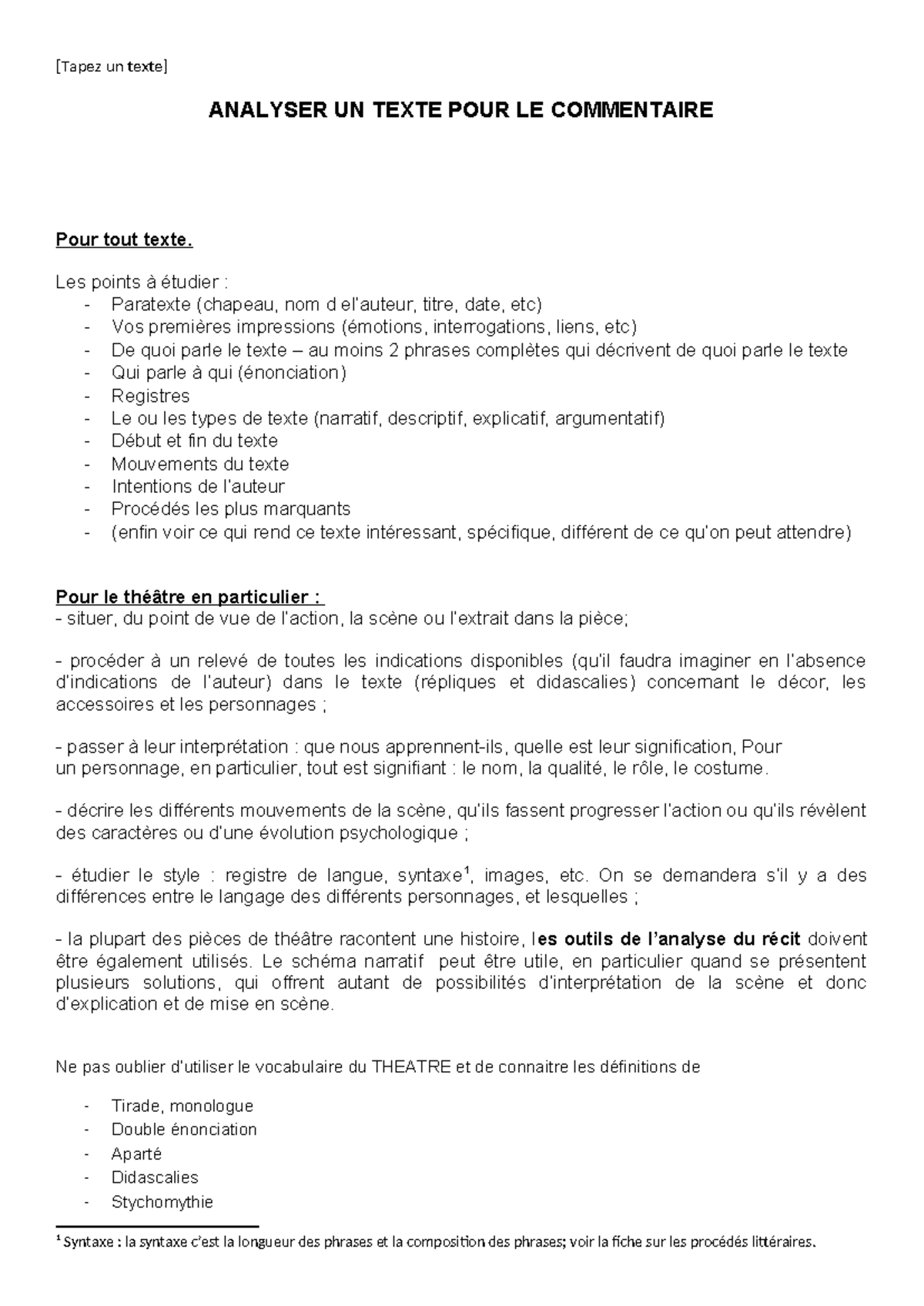 Analyser UN Texte - particularite theatre roman 2 - [Tapez un texte ...