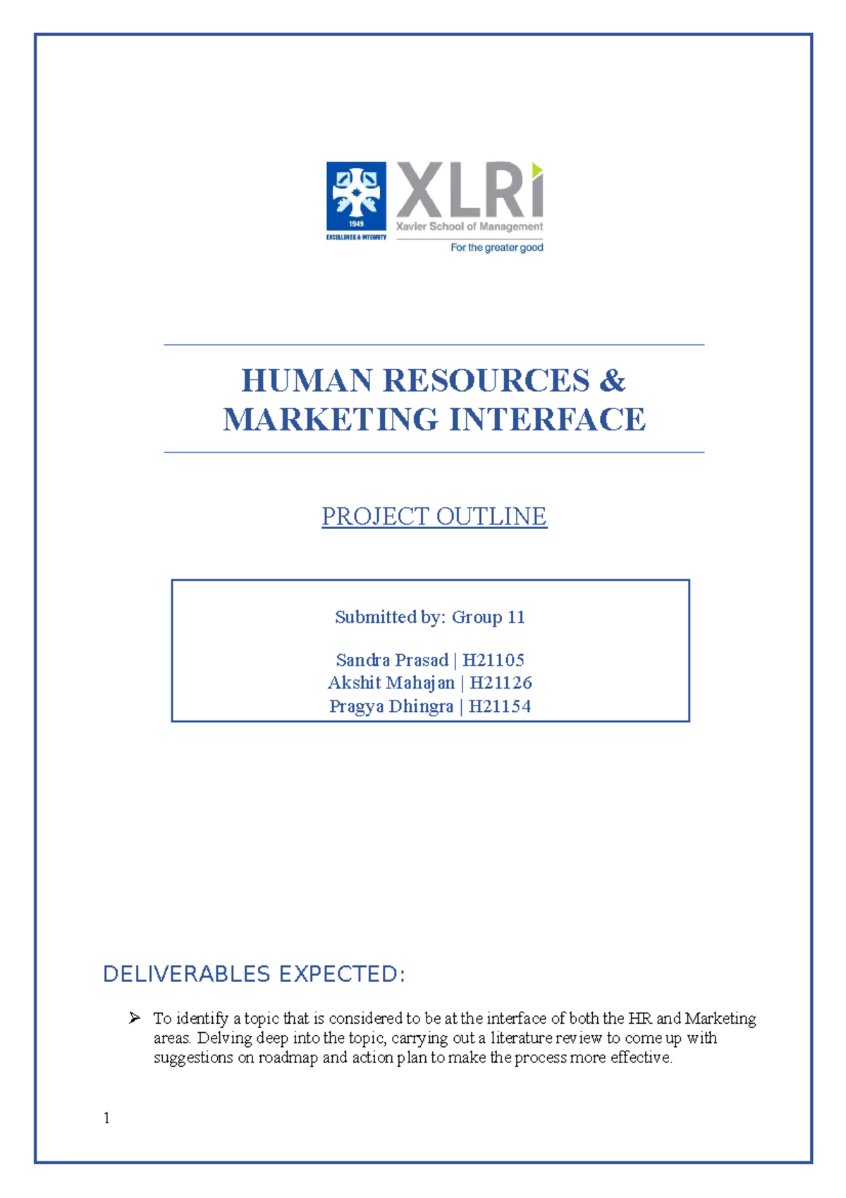 HRMI B11 - naa - HUMAN RESOURCES & MARKETING INTERFACE PROJECT OUTLINE ...