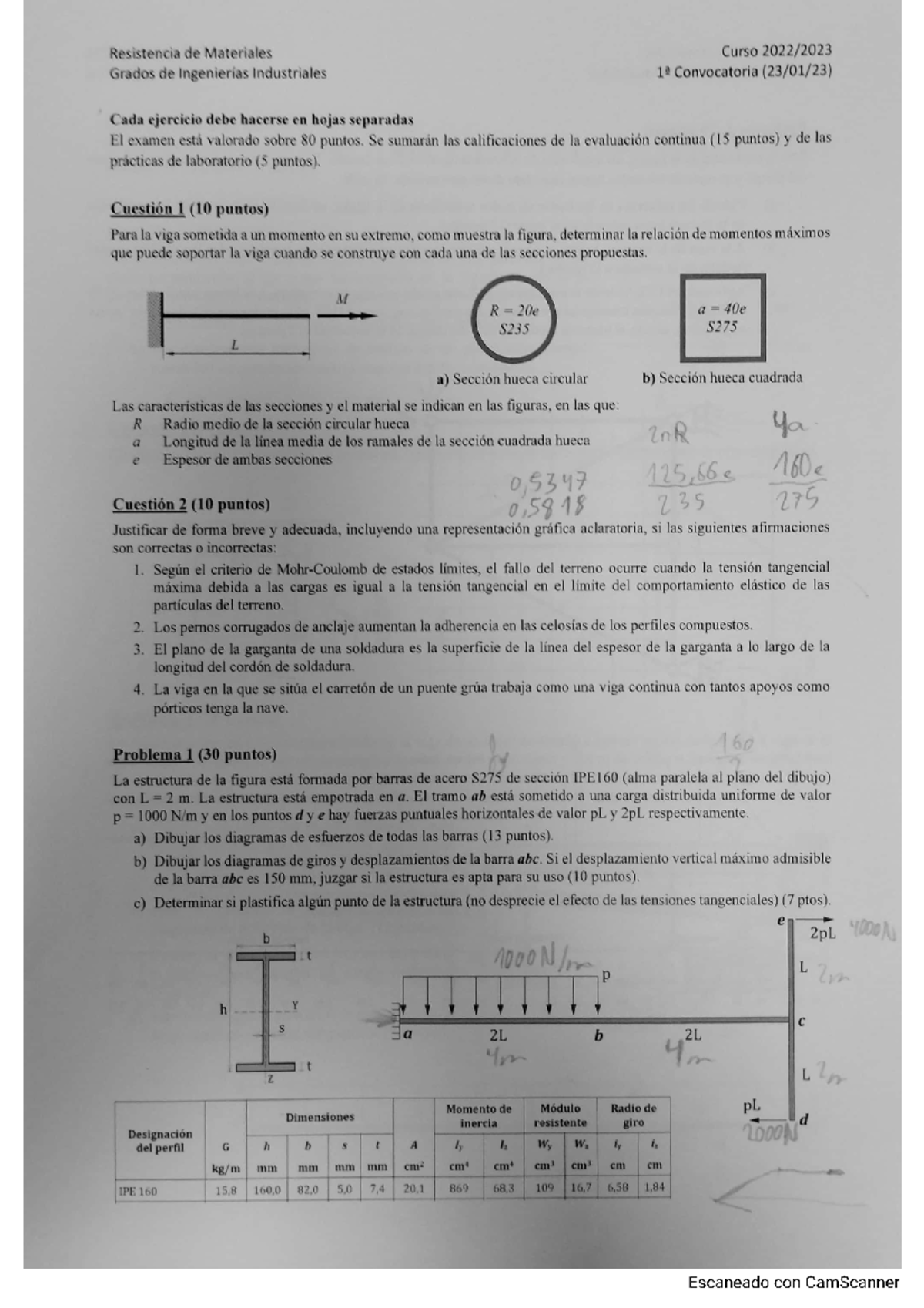Examen resis 22-23 - Resistencia De Materiales - Studocu