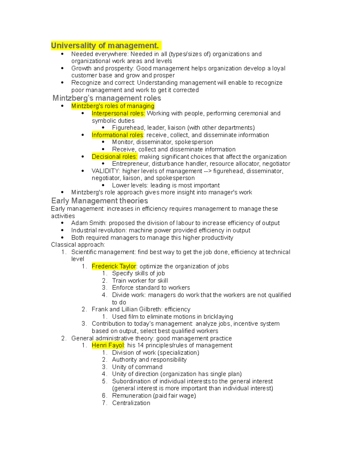 Business management notes - Universality of management. Needed ...