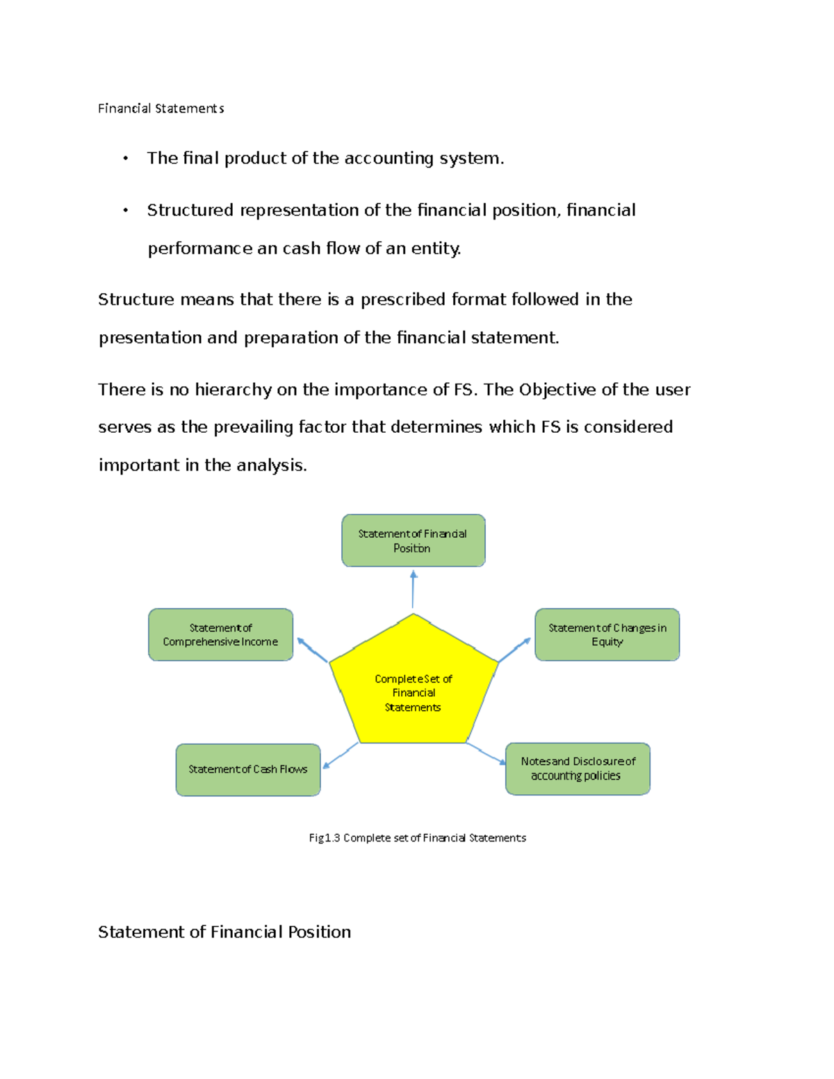 Financial Statements - • The final product of the accounting system ...