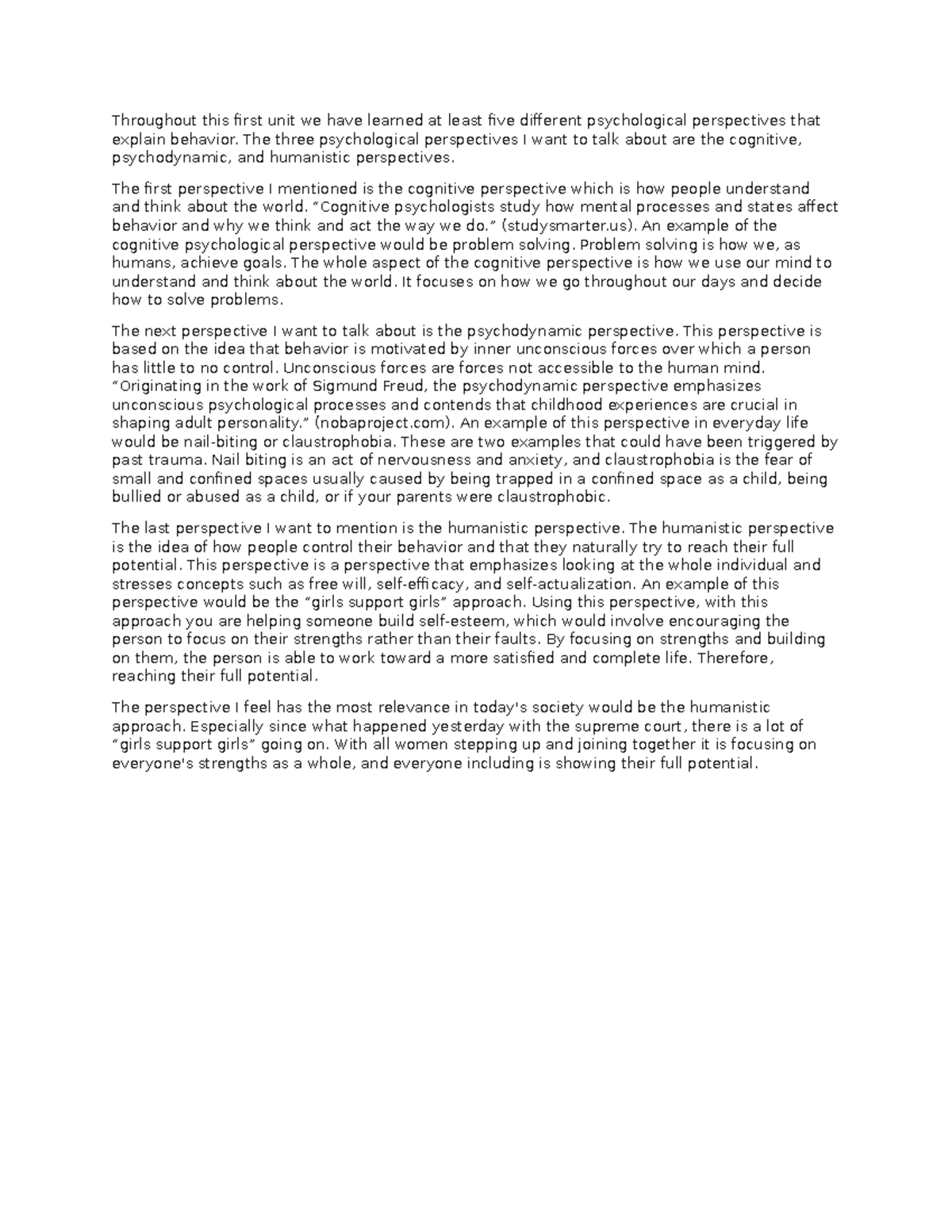 Unit 1 db- psy101 - Feel free to use my work for help but please be ...