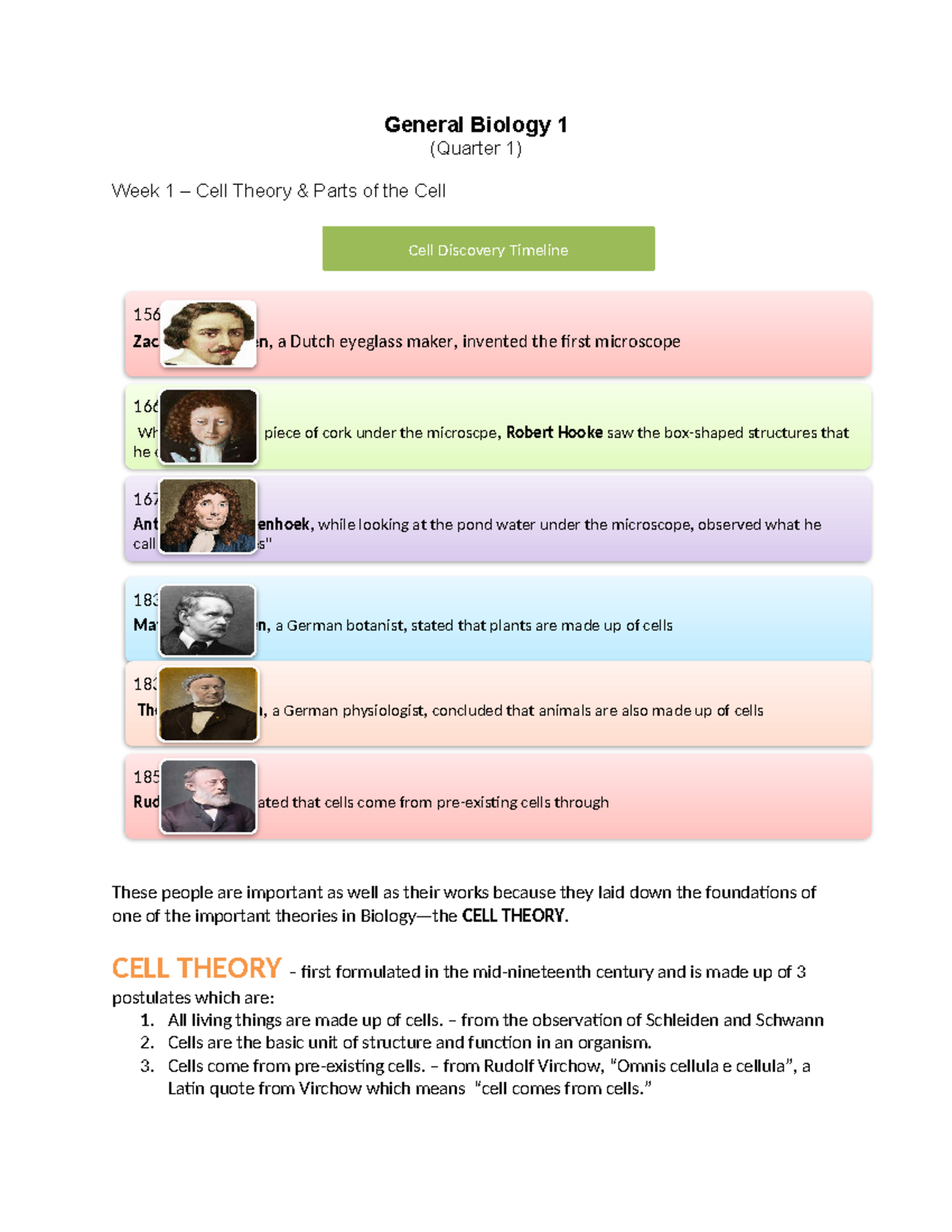 General Biology 1 - .. .... - General Biology 1 (Quarter 1) Week 1 ...