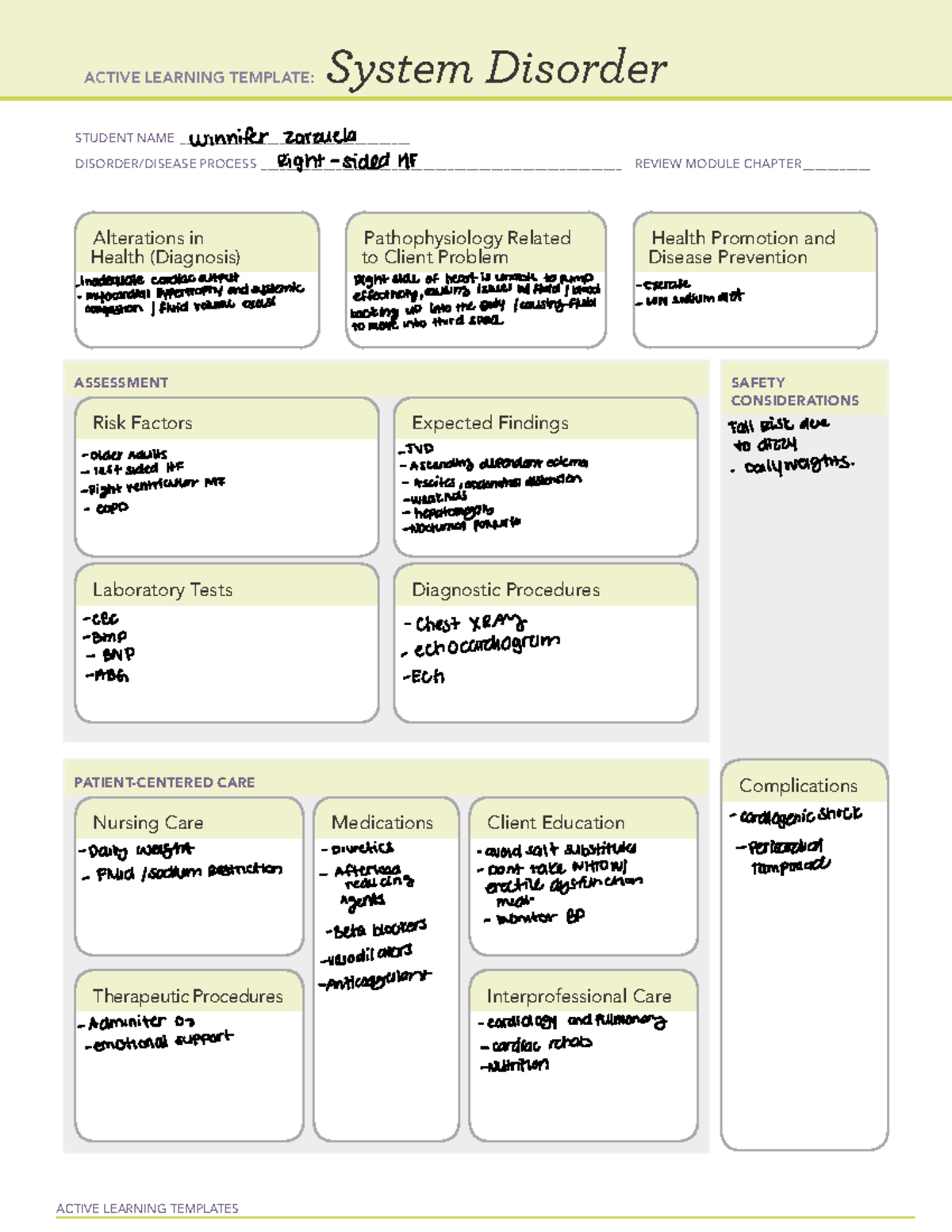 System Disorder blank - ati template - ACTIVE LEARNING TEMPLATES System ...