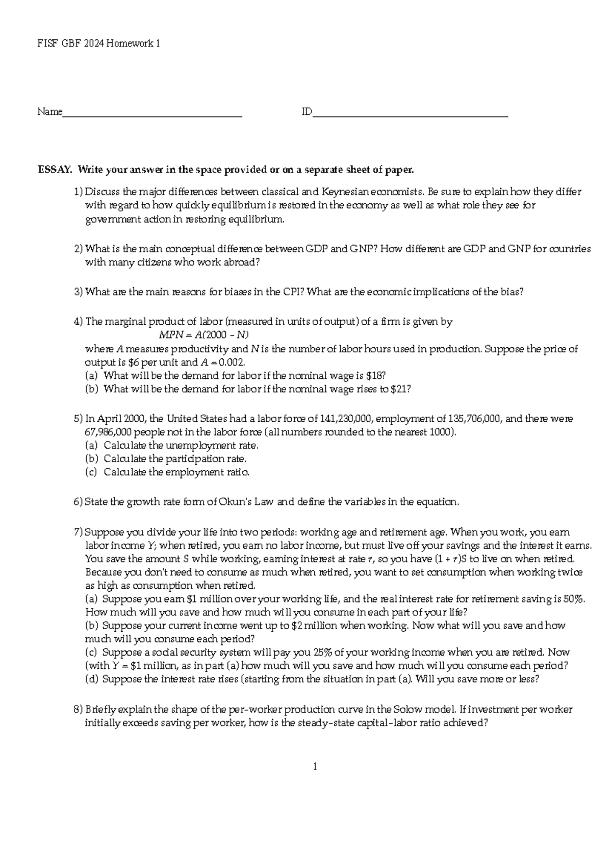 HW-1-1 - FISF GBF 2024 Homework 1 Name___________________________________ - Studocu